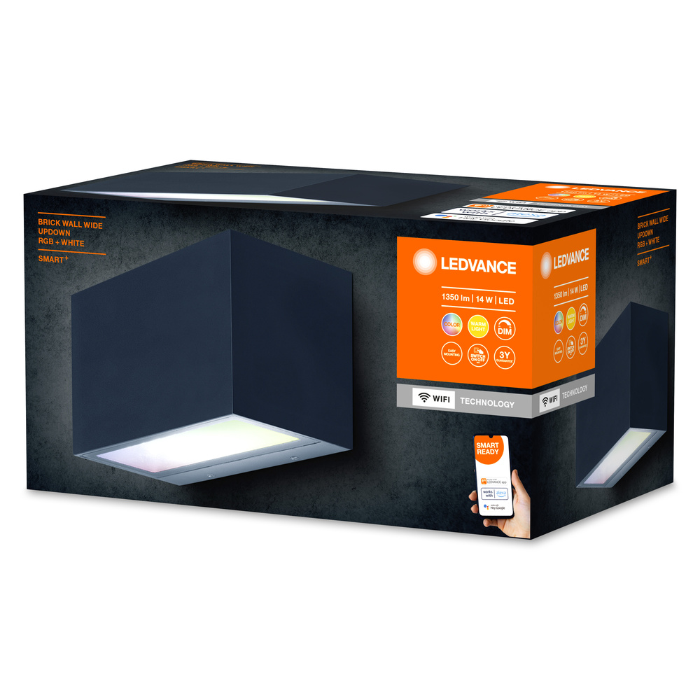 Ledvance LED-Außenleuchte Wandmontage SMART OUTD WIFI BRICK WIDE RGBW ...