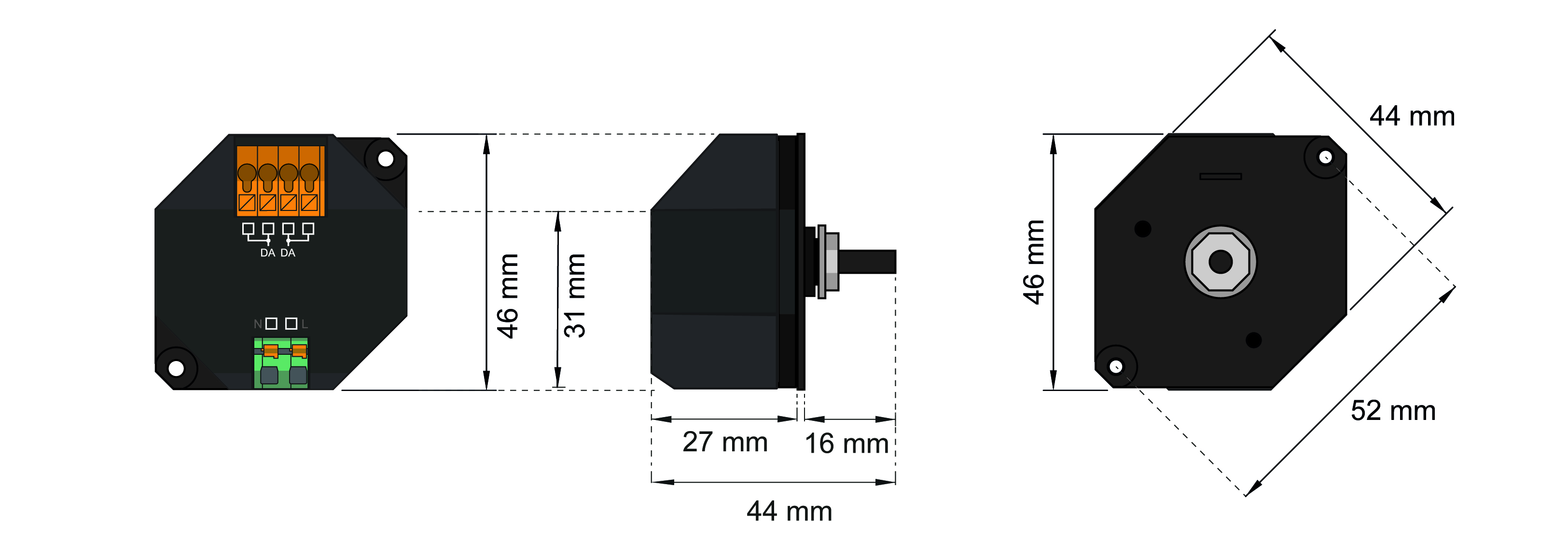 Lunatone rotary knob DALI ROT 70mA CH – 86459822-CH-PS