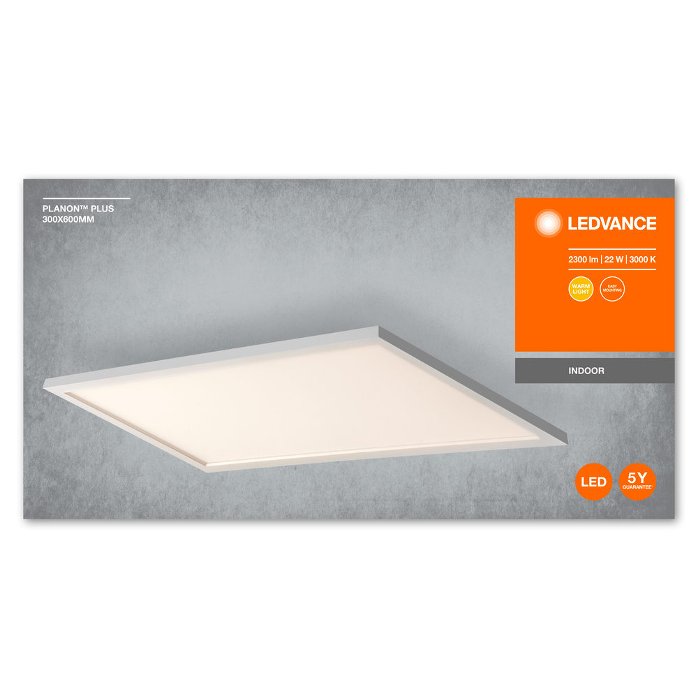 Ledvance LED panel luminaire for ceiling mounting PLANON Plus 300X600mm 3000K – 4058075601253