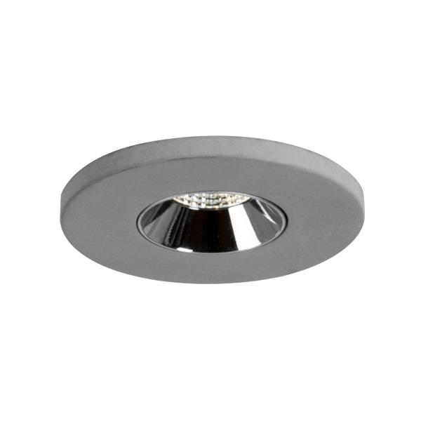 Brumberg recessed LED downlight, concrete/chrome, round - 12114733