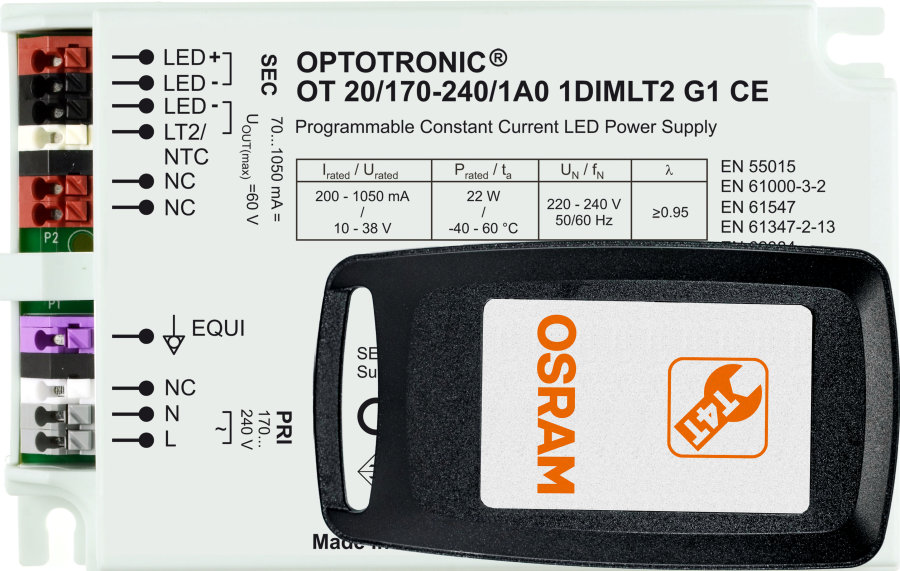Wireless and mains voltage-free programming of OSRAM outdoor NFC LED ...