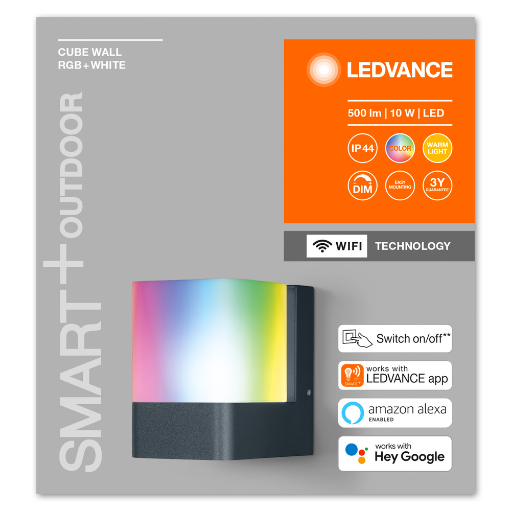 Ledvance LED bollard luminaire SMART+ CUBE MULTICOLOR Wall