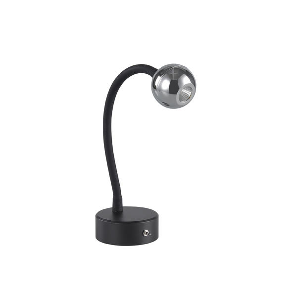 Brumberg LED surface-mounted reading light ARCUS, black - 10191823