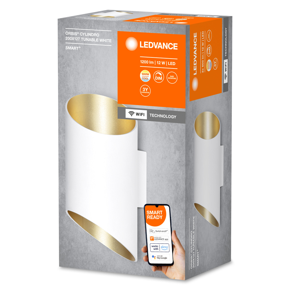 Ledvance LED ceiling luminaire with WIFI technology TW and dimmable Smart+ Orbis Cylindro ...