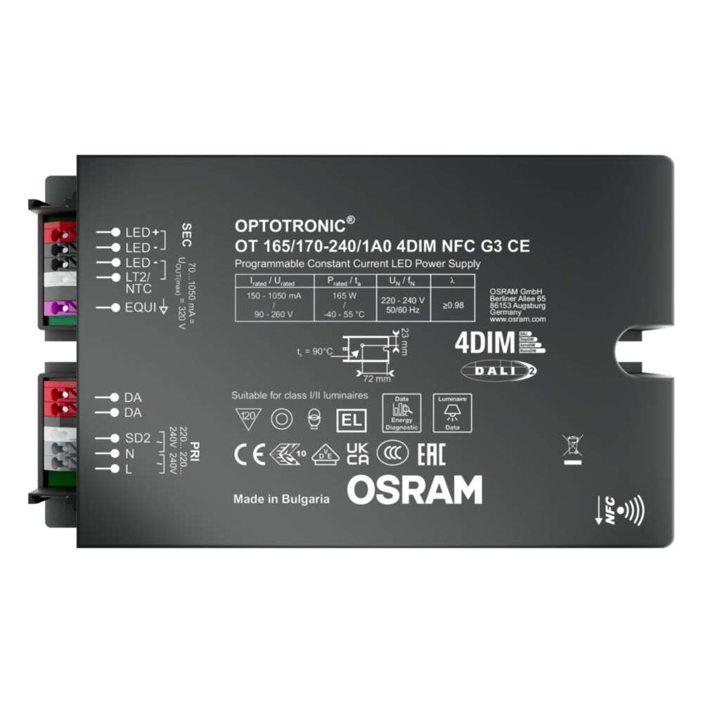 Inventronics LED-Driver OT 165/170-240/1A0 4DIM NFC G3 CE