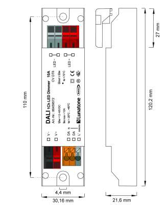 Lunatone LED dimmer DALI 1Ch LED Dimmer 10A IP67 – 86459572-IP67