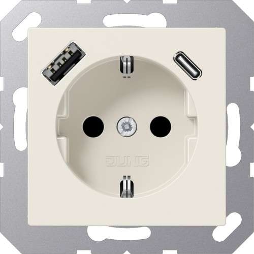 Jung SCHUKO Steckdose mit USB Typ AC A 1520-15 CA - A1520-15CA | 30188619