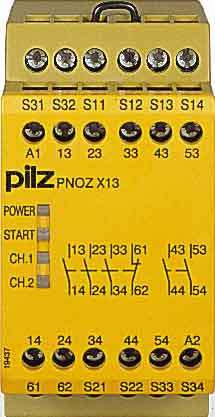 Pilz Not-Aus-Schaltgerät 24VDC 5n/o 1n/c PNOZ X13 #774549