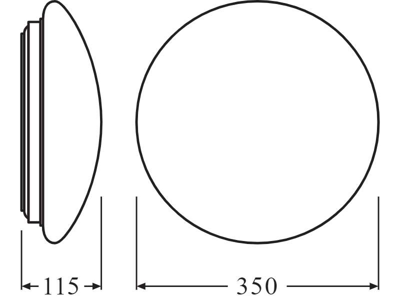 Ledvance LED-Wand- und Deckenleuchte SURFACE CIRCULAR 350 18W 830 IP44