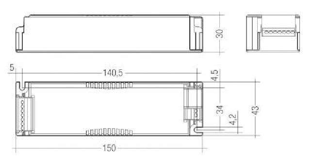 Tridonic ECG-LED Tridonic LCA 45W 500-1400mA one4all SC PRE